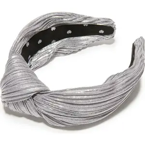 Lele Sadoughi Pleated Knotted Headband - Antique Silver