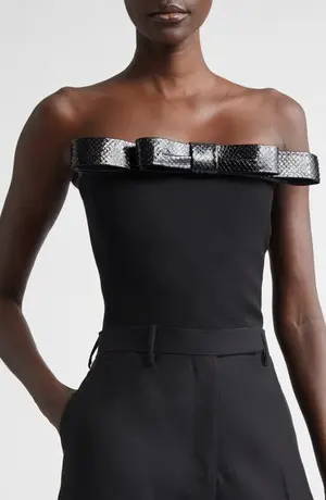 TOM FORD Wool Grain De Poudre Strapless Top