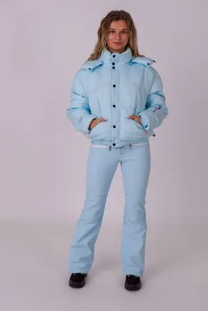 OOSC Cropped Puffer Jacket - Ice Blue