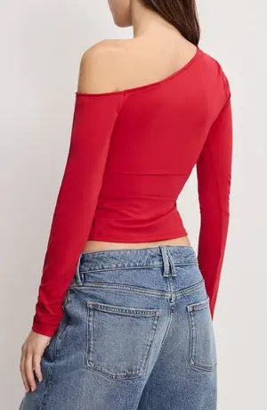 Good American Weightless One-shoulder Top - Ruby