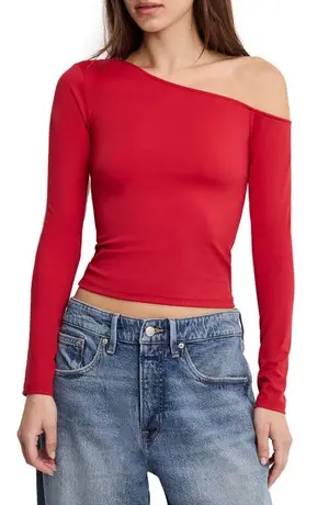 Good American Weightless One-shoulder Top - Ruby