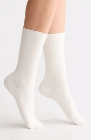 Nordstrom Crew Socks - Ivory Egret