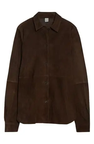 TOTEME Suede Overshirt - Bark