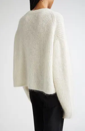 TOTEME Mohair And Wool Blend Ribbed Sweater - Ecru