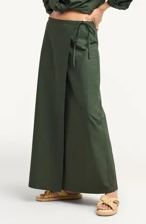 Vitamin A® Organic Linen Wrap Skirt - Forest
