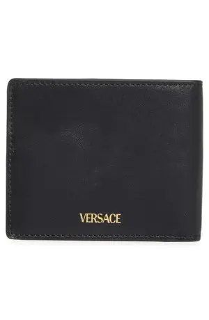 Versace V-emblem Leather Bifold Wallet