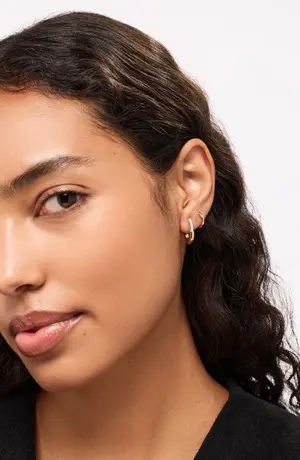 ANA LUISA Brynley Two Tone Pavé Hoop Earrings