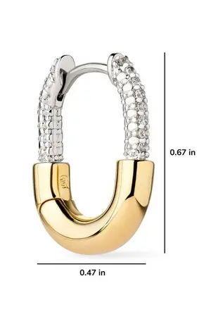 ANA LUISA Brynley Two Tone Pavé Hoop Earrings