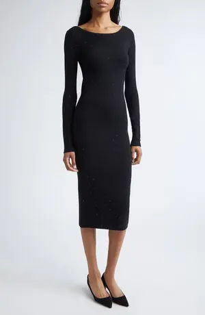 Max Mara Madatti Crystal Embellished Sweater Dress