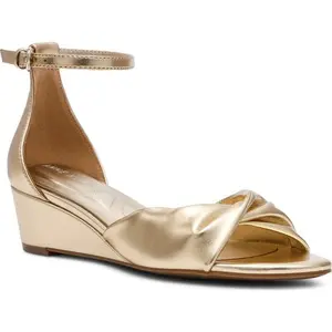 Anne Klein Whitby Ankle Strap Wedge Sandals - Gold