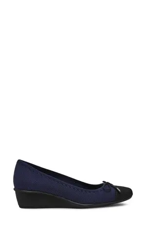 Anne Klein Wesson Wedge Pump - Navy/black
