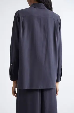 Max Mara Silk Crêpe De Chine Button-up Shirt - Ultramarine