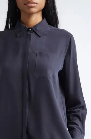 Max Mara Silk Crêpe De Chine Button-up Shirt - Ultramarine