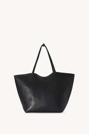 THE ROW Xl Stitched Park Tote Bag - Black / Black
