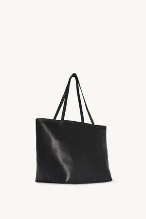 THE ROW Xl Stitched Park Tote Bag - Black / Black