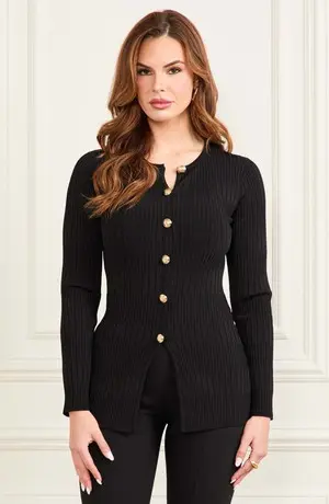 MARCIANO Janet Ribbed Cardigan