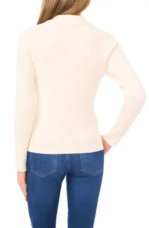 Ted Baker London Jalia Rib Polo Sweater - Buttercream
