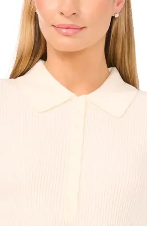 Ted Baker London Jalia Rib Polo Sweater - Buttercream