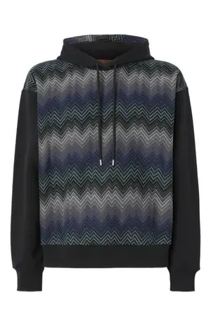 Missoni Hoodie With Zigzag Insert - Black