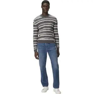 Missoni Crew Neck Zigzag Pattern Sweater - Grey & Beige
