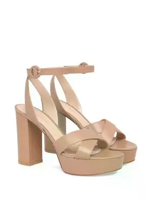 GIANVITO ROSSI 105mm Sabrina Criss-cross Heeled Sandals - Neutrals