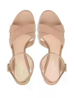 GIANVITO ROSSI 105mm Sabrina Criss-cross Heeled Sandals - Neutrals