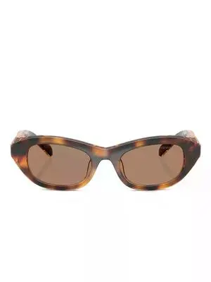 SWAROVSKI Oval-frame Tortoiseshell Sunglasses - Brown