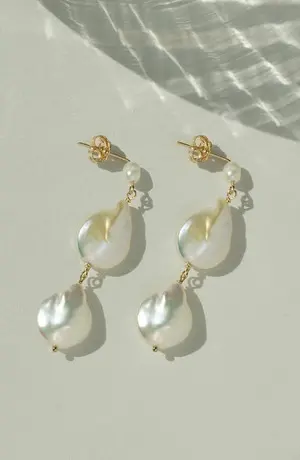 KOZAKH Karo Genuine Pearl Drop Earrings