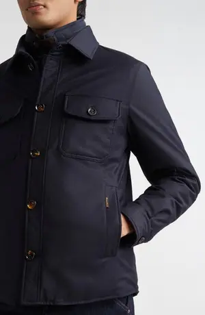 MOORER Duino Waterproof Virgin Wool And Cashmere Jacket - Blue