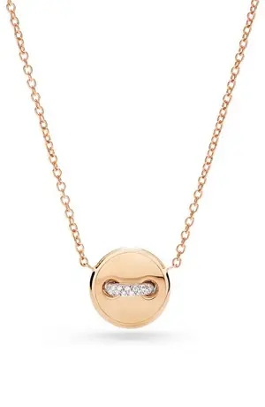 Pomellato 18k Gold Pavé Diamond Dot Pendant Necklace - Turquoise
