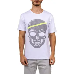 MACEOO Pixel Skull Cotton Graphic T-shirt
