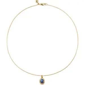 Monica Vinader Birthstone Locket Necklace 18ct Gold Vermeil/kynite