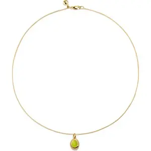 Monica Vinader Birthstone Locket Necklace - 18ct Gold Vermeil/peridot