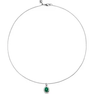 Monica Vinader Birthstone Locket Necklace - Sterling Silver/green Onyx