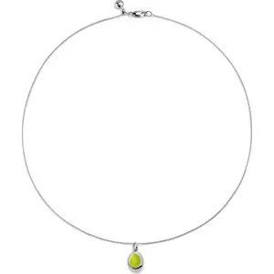 Monica Vinader Birthstone Locket Necklace Sterling Silver/peridot