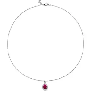 Monica Vinader Birthstone Locket Necklace - Sterling Silver/pink Quartz