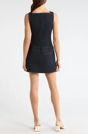Staud Skyla Drop Waist Mini Dress