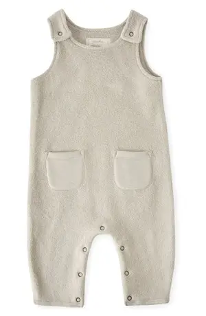 PEHR Organic Cotton Teddy Fleece Overalls - Stone