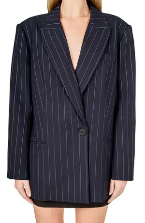 Endless Rose Oversized Pinstripe Blazer