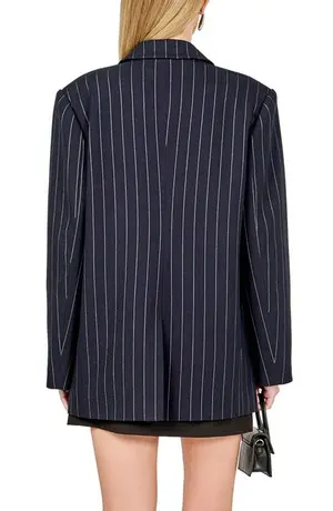 Endless Rose Oversized Pinstripe Blazer