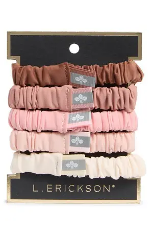 L. Erickson Assorted Performance Scrunchies Set Of 5 - Sunkissed