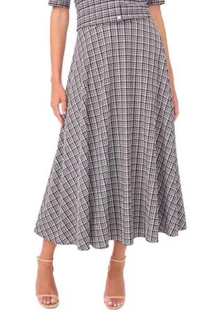 Vince Camuto Plaid Full Maxi Skirt