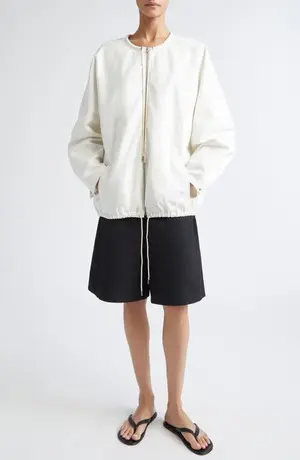 Partow Bond Drawstring Cotton Canvas Bomber Jacket