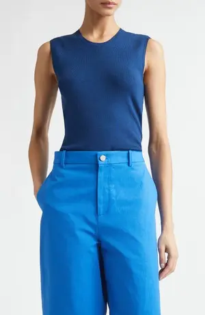 Partow Bowery Sleeveless Silk-blend Sweater - Aegean Blue