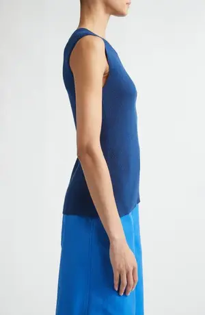 Partow Bowery Sleeveless Silk-blend Sweater - Aegean Blue