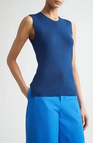 Partow Bowery Sleeveless Silk-blend Sweater - Aegean Blue
