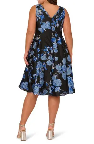 Adrianna Papell Metallic Floral High-low Dress