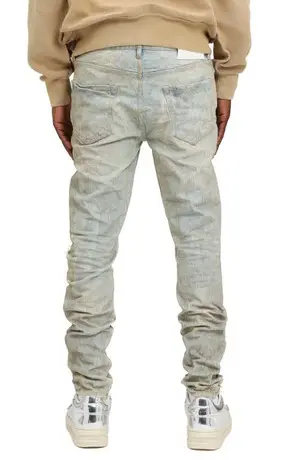 PURPLE BRAND Mud Ripped Skinny Jeans