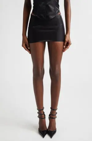 KIM SHUI Satin Miniskirt - Black