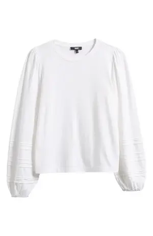 Paige Cyrano Pintuck Jersey Top - White